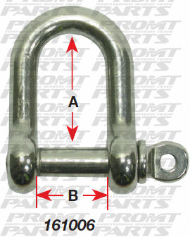 161006 | 316 Stainless Steel D Shackle, 6mm | PROMT Parts | PROMT Parts